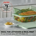 Pyrex Colors (11 Cup) Tinted Glass Large Rectangular Food Storage ...