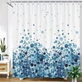 Gradient Blue Teal Spheres Shower Curtain, Minimalist Abstract Design ...