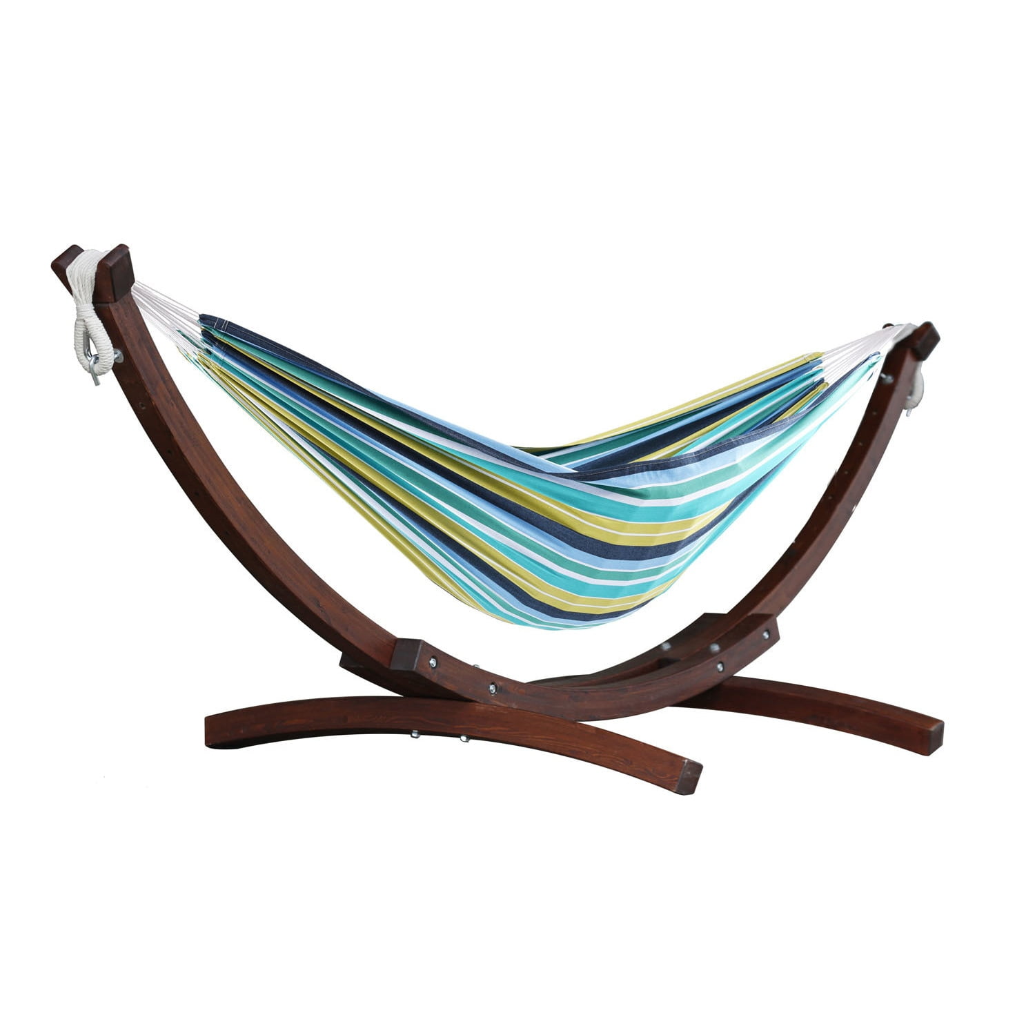 Click here for Vivere Double Cotton Hammock With Solid Pine Arc S... prices