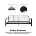 Mainstays Metal Arm Futon, Black Metal Frame with Black Mattress ...