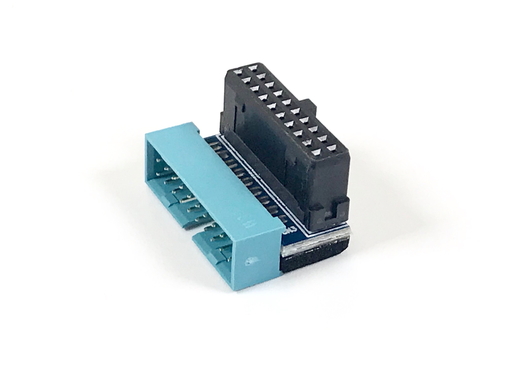 Low Profile 20 Pin USB 3.0 Male to Female Card 90 Degree Angled-B ...