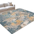 Beige Teal Copper Rust Washable Area Rugs 4'x6', Abstract Vintage ...