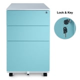 Aurora Modern SOHO Design 3-Drawer Metal Mobile File Cabinet with Lock ...