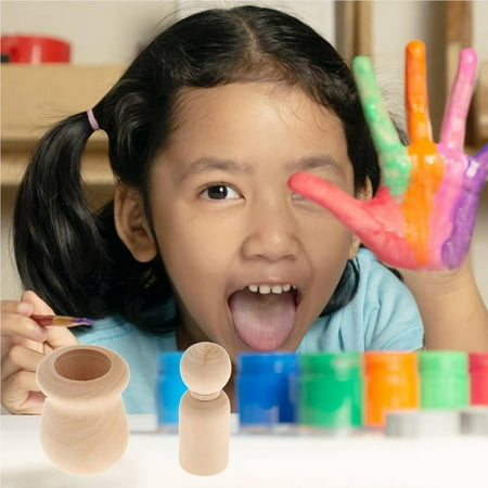 10 PCS Unfinished Wooden Peg Doll peg dolls Bodies People Nesting ...