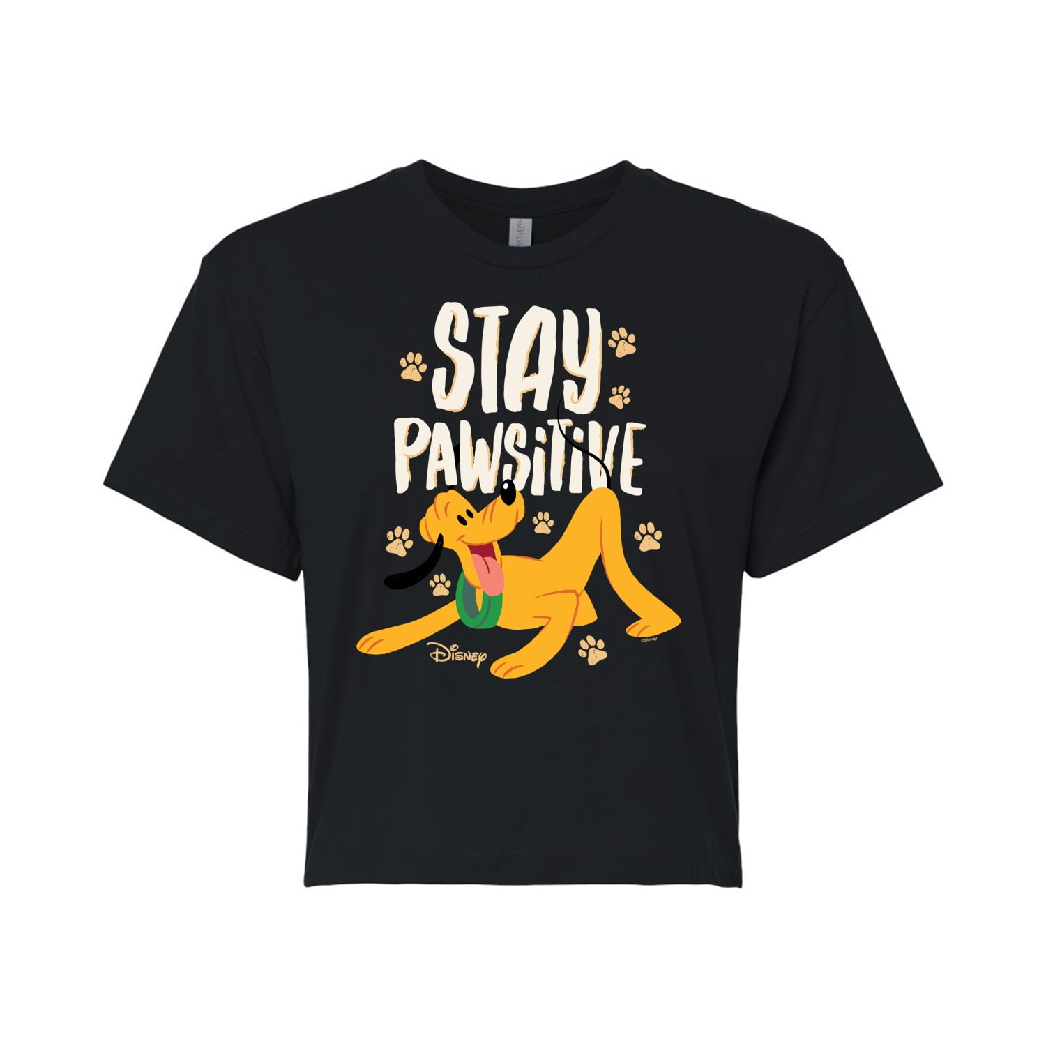 Disney Classics - Cats & Dogs - Stay Pawsitive - Juniors Cropped Cotton ...