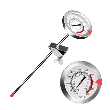 9" Deep Fry Thermometer with Clip Instant Read Dial Thermometer 9 inch ...