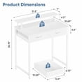 31 In White Compact Computer Desk With Monitor Stand And 2 Drawers For ...