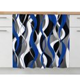 Blue Grey Stripes Cabinet Curtains 10" W x 11" L Abstract Line ...