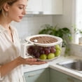 2-in-1 Fruit & Vegetable Washing Bowl with Strainer & Lid, Multi ...