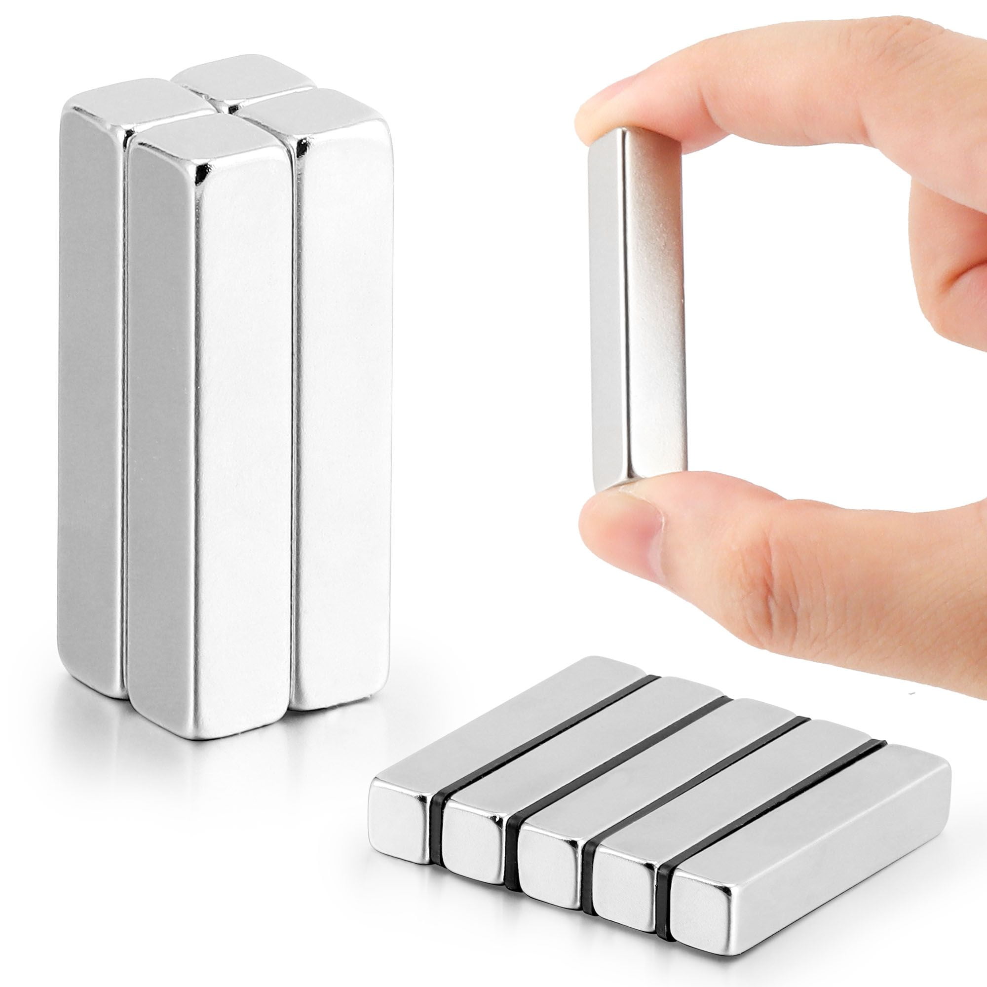 Spencer 2 x 0.4 x 0.4 Inch Neodymium Rare Earth Bar Magnets N35 Strong ...