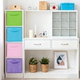12-Pack 11" Fabric Storage Cubes, Square Collapsible Bins with Handles ...