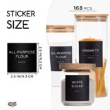 v2croft 168 Pantry Labels for Containers, Minimalist Black Matte ...
