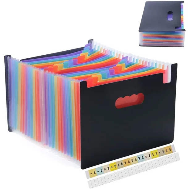 24 Pockets A4 Accordion Binder with Gusset, Filing Box, Document Holder ...