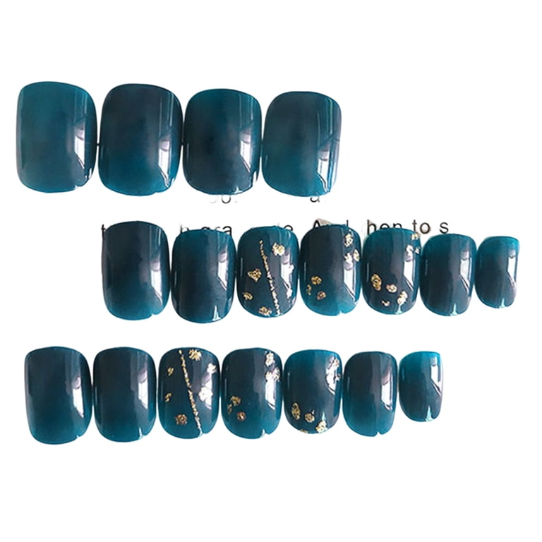 Dark Turquoise Acrylic Nails