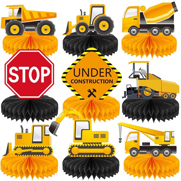 10 Pieces Construction Party Supplies Construction Birthday Party ...