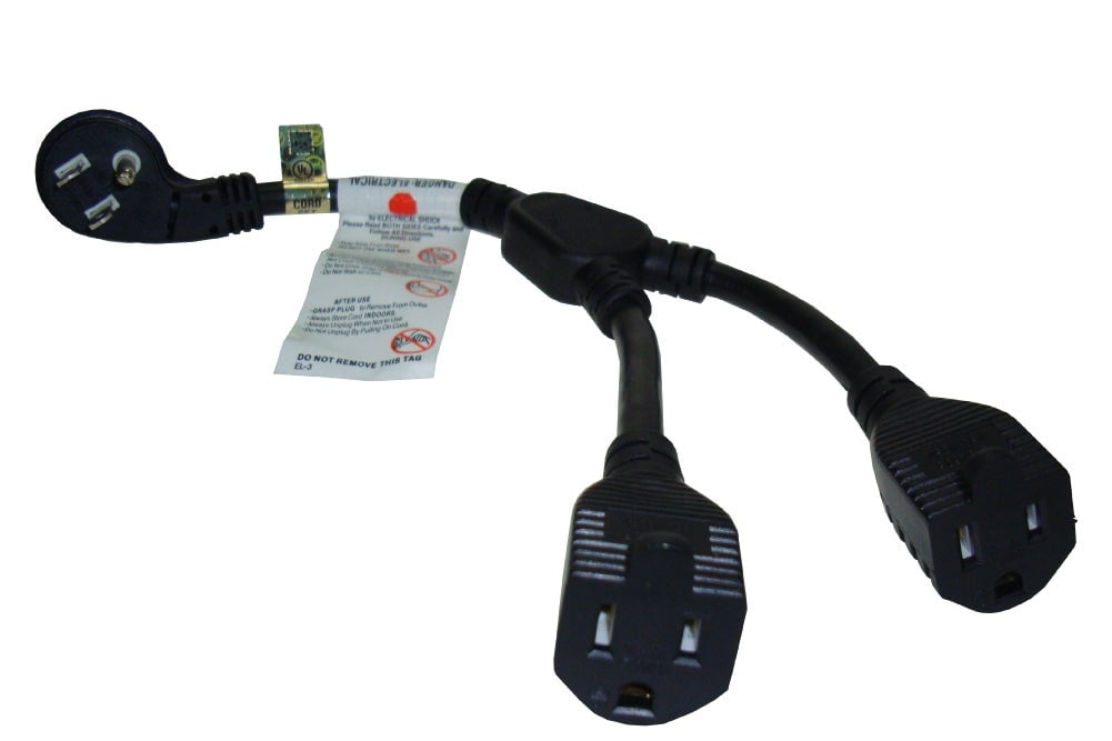 SF Cable 1ft Low Profile Angle NEMA 5-15P to 2 NEMA 5-15R Power Cord ...