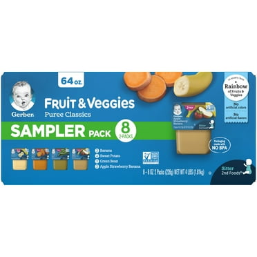 Gerber 2nd Foods Breakfast & Dinner Puree Classics Baby Food, Variety ...