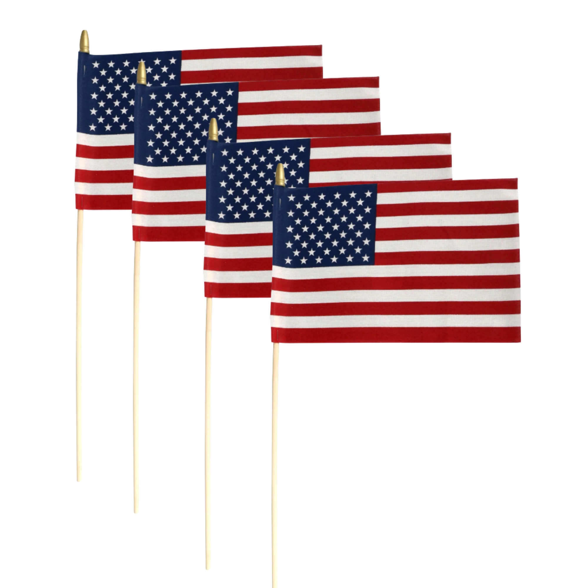 4 Pack Miniature American Flags on Sticks, 8x12 inches USA Hand Held ...