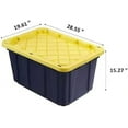 HDX Strong Box Plastic Storage Tote Polypropylene 27 Gal, Black and ...