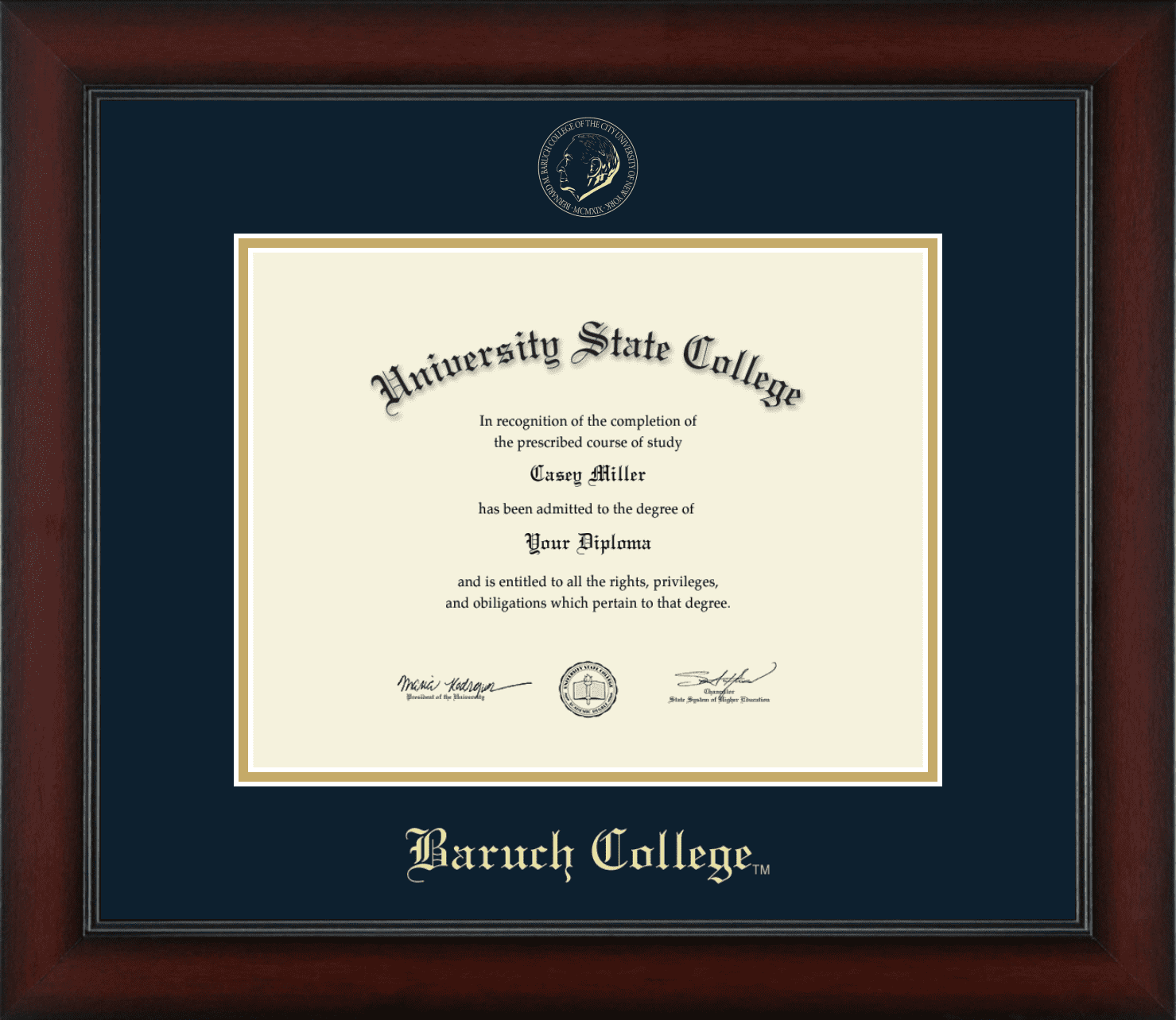 Baruch College Diploma Frame, Document Size 11" x 8.5" - Walmart.com