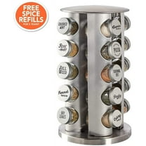 Kamenstein 20-Jar Pre-Filled Stainless Steel Spice Rack with Included ...