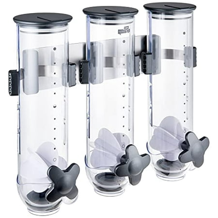 Zevro Indispensable SmartSpace Wall Mount Triple Dry-Food Dispenser 39 ...