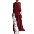 Asgosdo Dresses for Women Sleeveless Color Block Loose Fit Casual ...