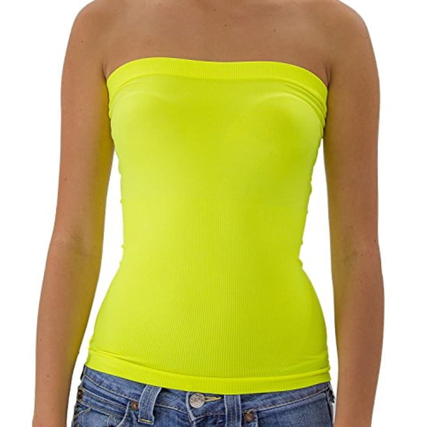 TD Collections - TD Women's Plain Stretch Seamless Strapless Mid Tube ...