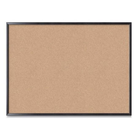 48 x 36 in. Cork Bulletin Board, Black Frame - Natural Surface ...