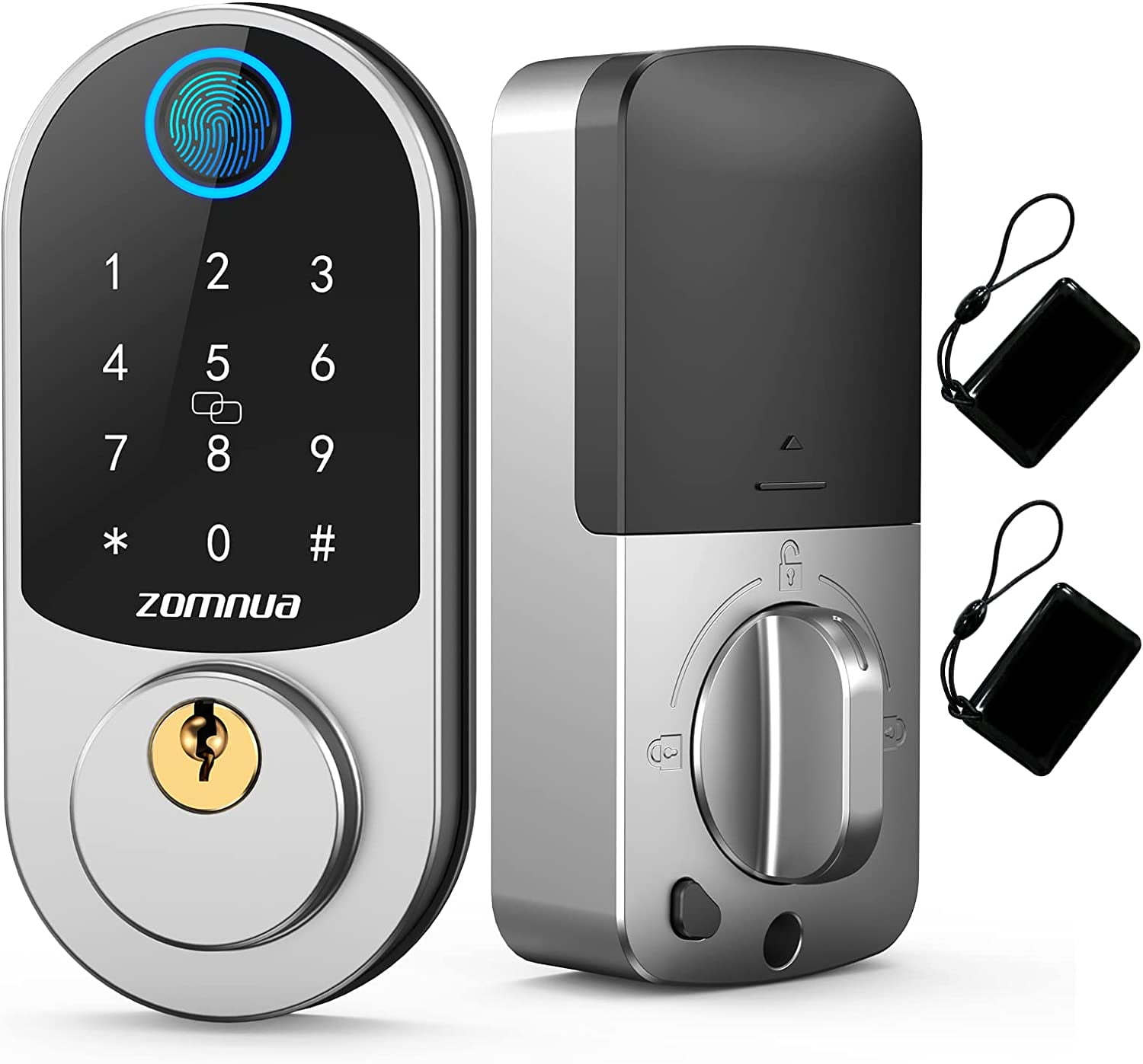 Fingerprint Door Lock Zomnua Keyless Entry Door Lock With Keypads Electronic Digital Deadbolt