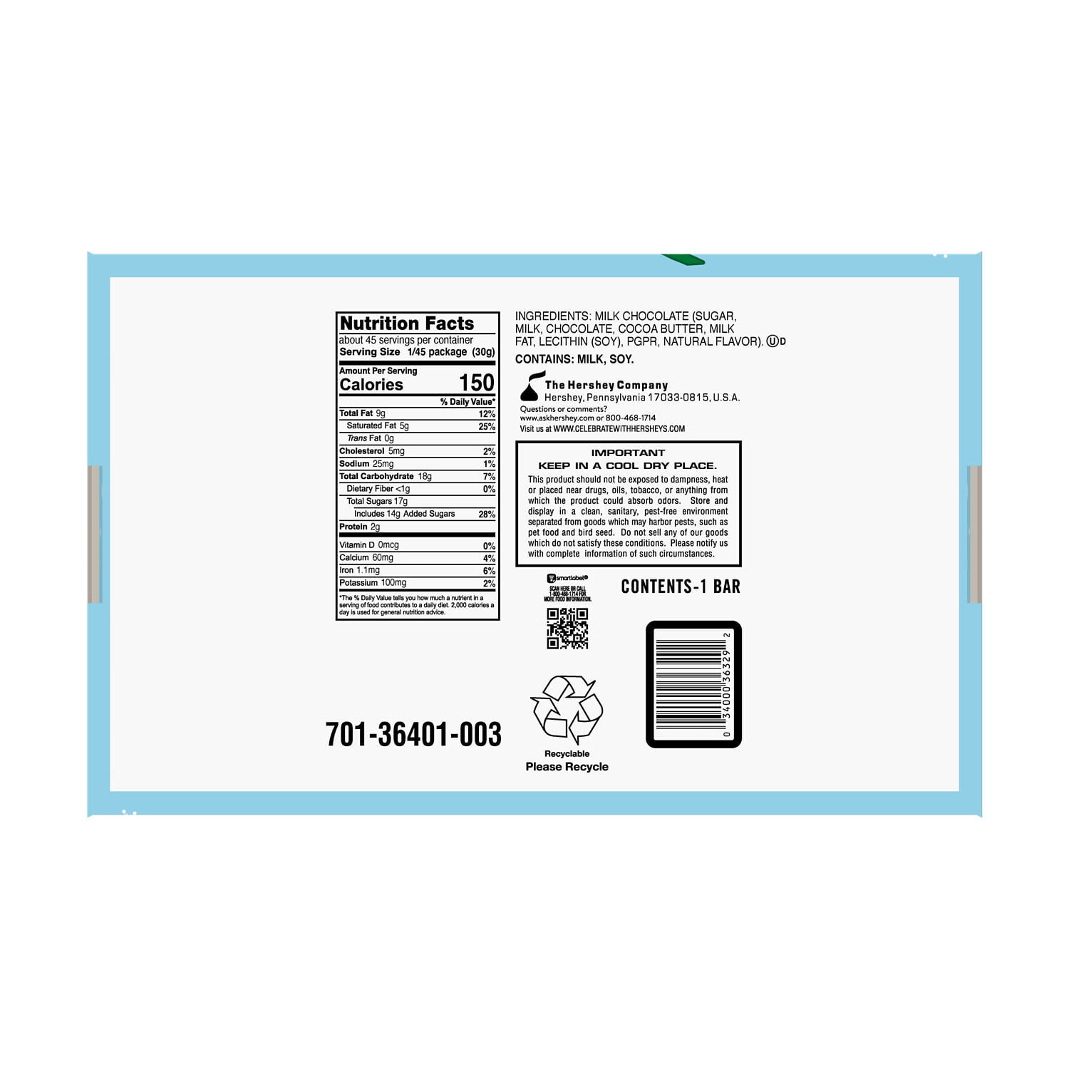 HERSHEY’S, Milk Chocolate Candy, Holiday, 3 lb, Bulk Bar – Beauty ...