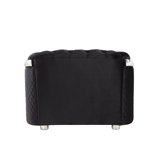 ACME Pyroden Sloped Arm Tufted Accent Chair in Black and Chrome ...