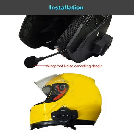 Bluetooth Motorcycle Helmet Headset Wireless Intercom Interphone BT10 ...