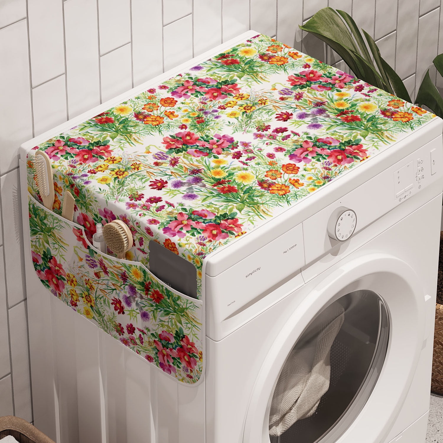 Garden Art Washing Machine Organizer, Watercolor Peonies and ...