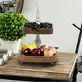SOFE Famehouse 2 Tier Tray Decor, Rustic Wooden Two Tirerd Tray Stand ...