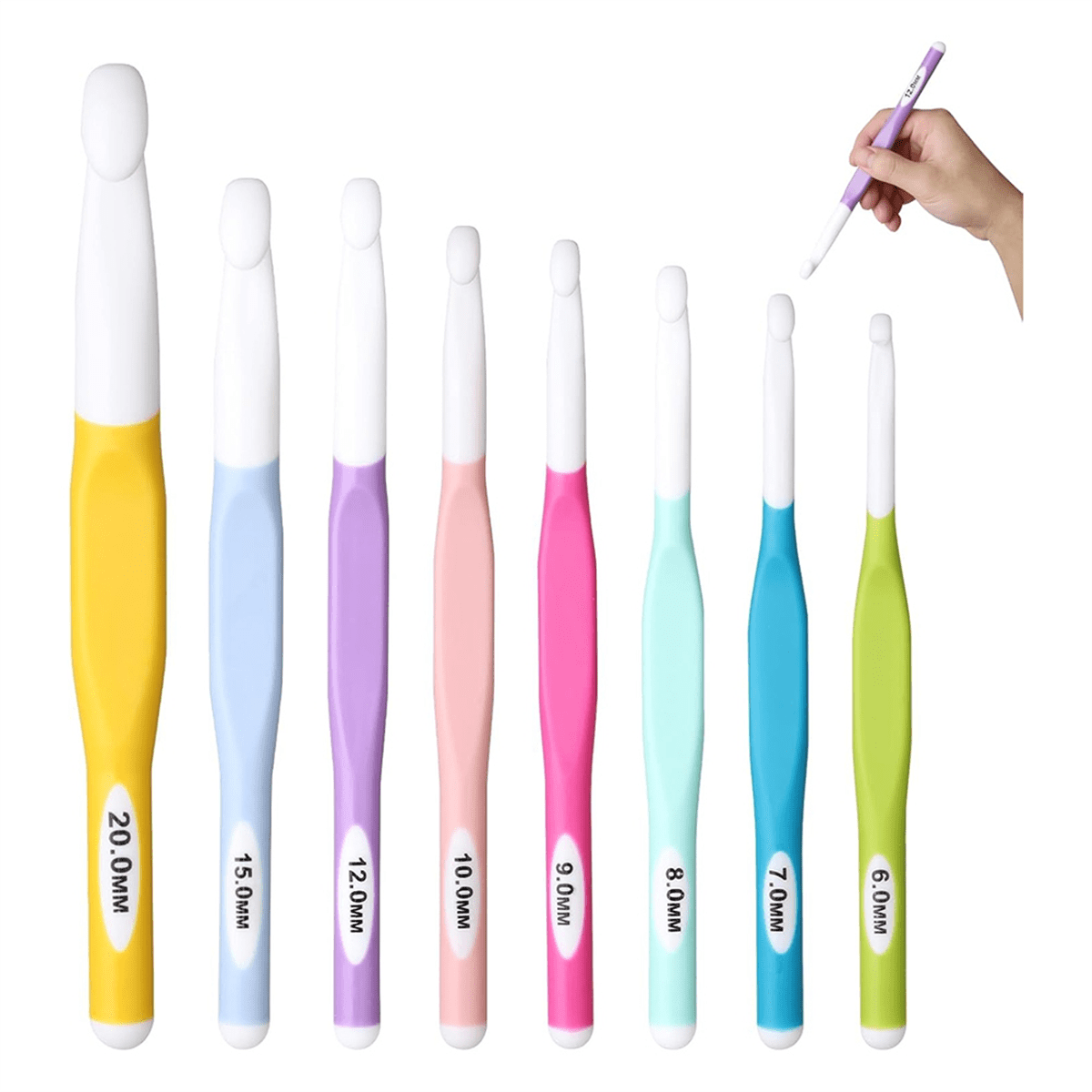 Click here for Unbranded 8 Sizes Big Crochet Hooks Ergonomic Set... prices