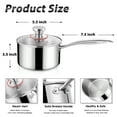 Walchoice 1 Quart Stainless Steel Saucepan with Glass Lid, Tri-Ply ...