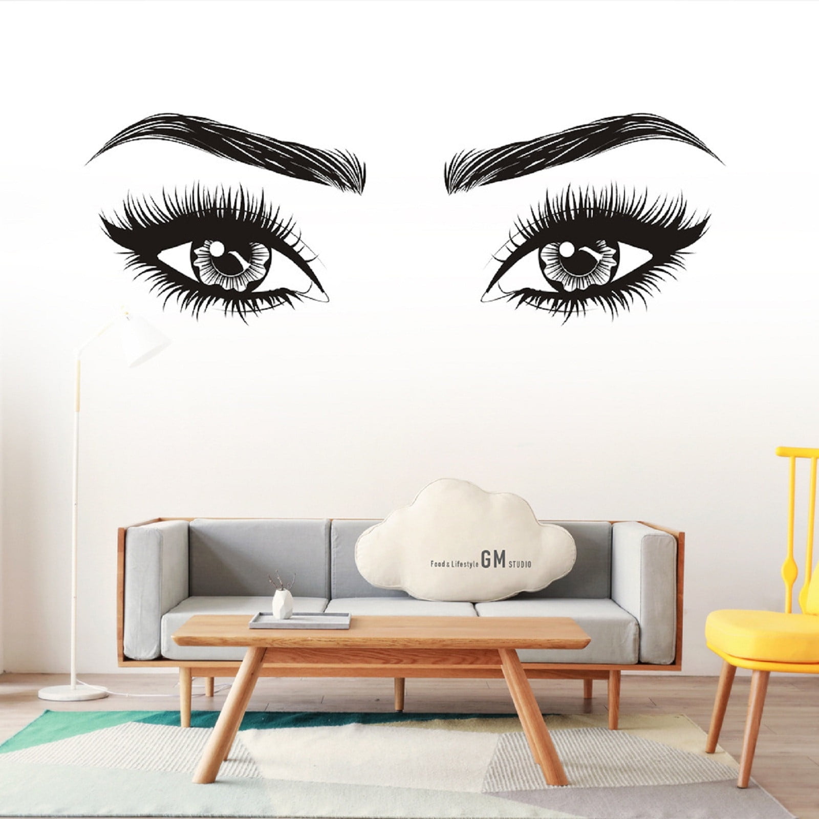 AURIGATE Eyes Wall Decal Big Eyes Wall Stickers Fashion Eyelash Wall ...