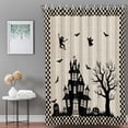 Bathroom Shower Curtain Happy Halloween Haunted Castle Dead Trees ...