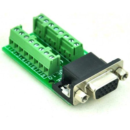 Slim Right Angle D'SUB DB15HD Female Header Breakout Board Module ...