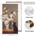 2-Piece Polyester cotton Towel Set Absorbent Cats and Cherry Blossoms ...