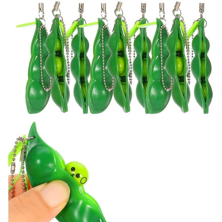 Squeeze Beans Keychain Adhd Fidget Toys Squishy Pea Pod Stress Toy ...