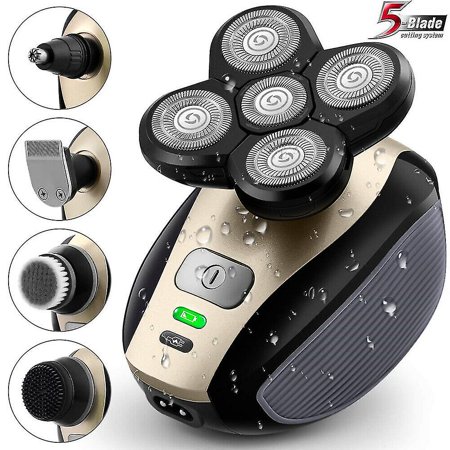 5 In 1 4d Men's Rechargeable Bald Head Electric Shaver 5 Floating Heads ...