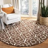 SAFAVIEH Cambridge Julian Geometric Wool Area Rug, Dark Brown/Ivory, 3 ...