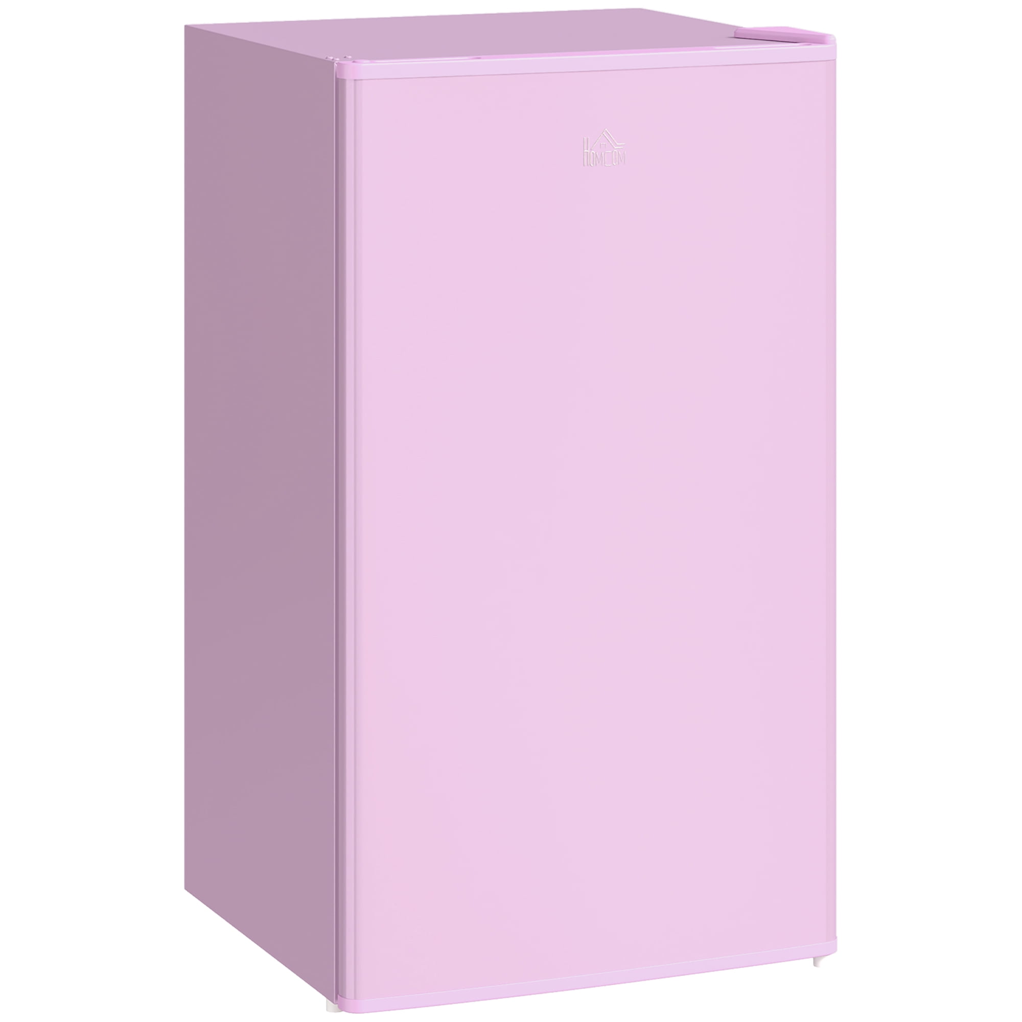 HOMCOM Mini Fridge with Freezer Thermostat Reversible Door, Pink ...