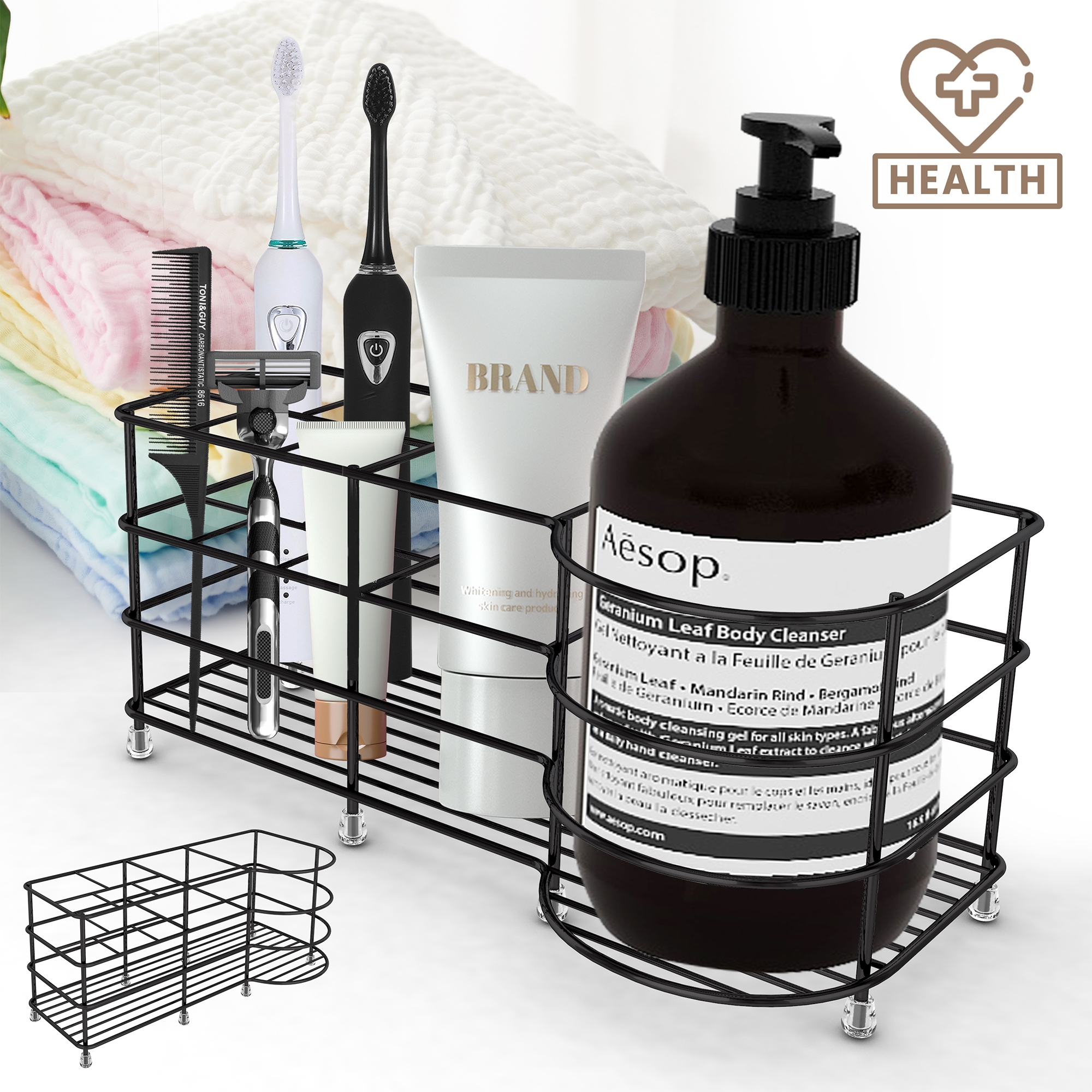 Toothbrush Holder, Stainless Steel Bathroom Storage Organizer Stand ...