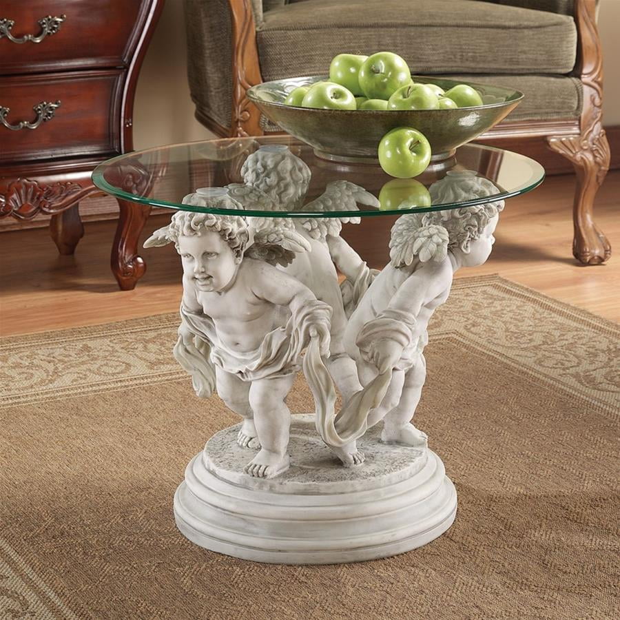 Berninis Cherubs Table Design Toscano Glass-Topped Table Accent Table ...