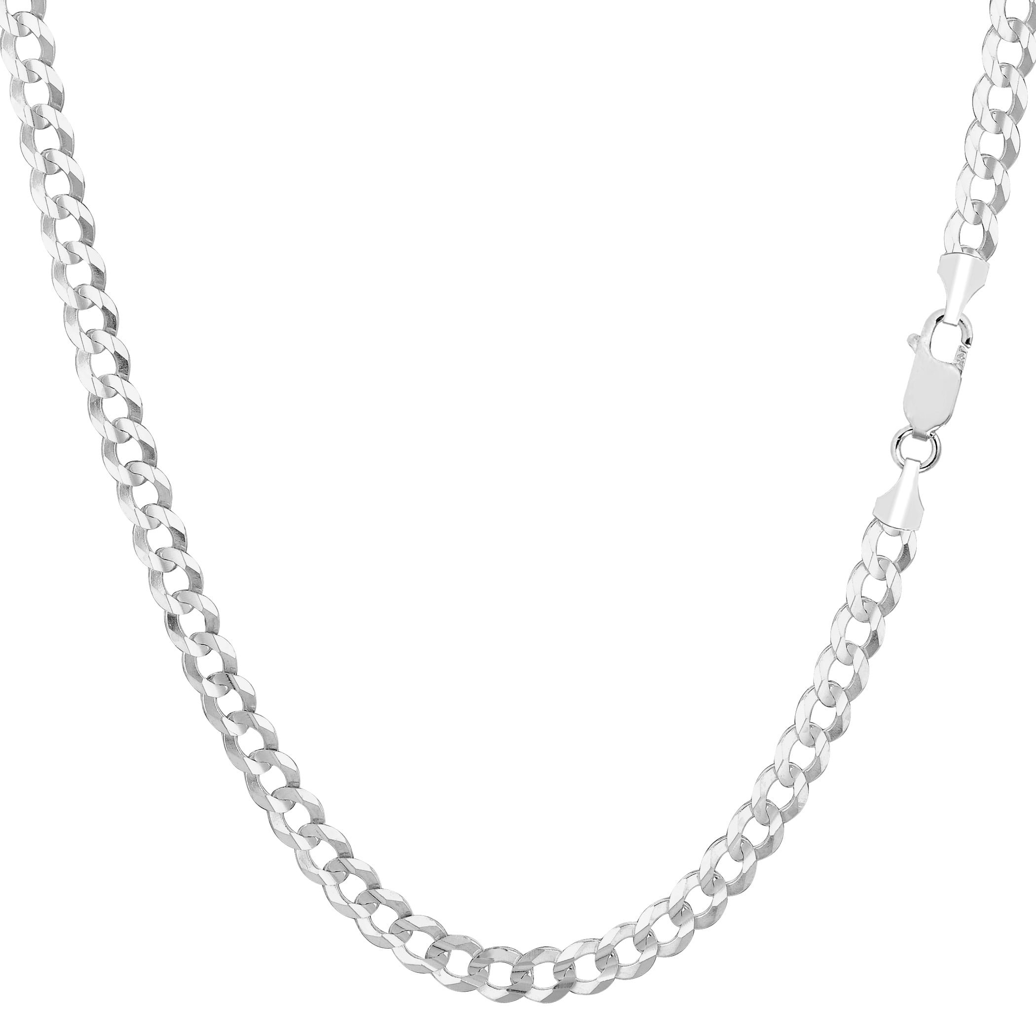 14k White Gold Comfort Curb Chain Necklace, 3.6mm, 22" | Walmart Canada