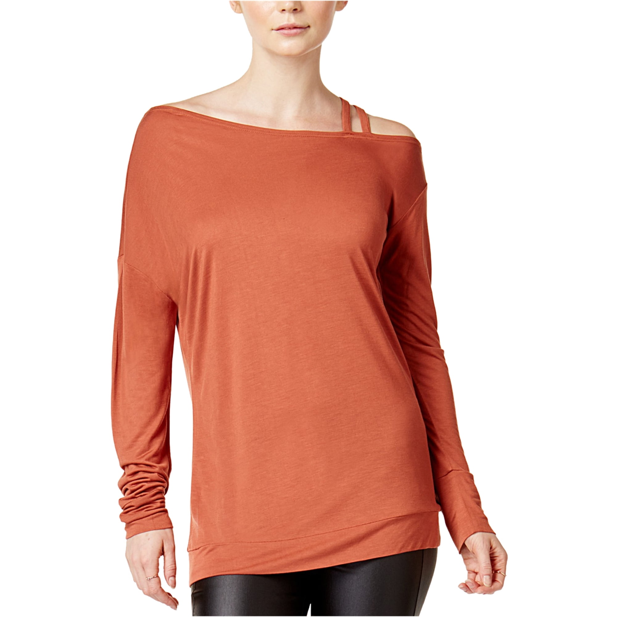 BAR III Womens Brown Long Sleeve Off Shoulder Tunic Top Size: XXL ...