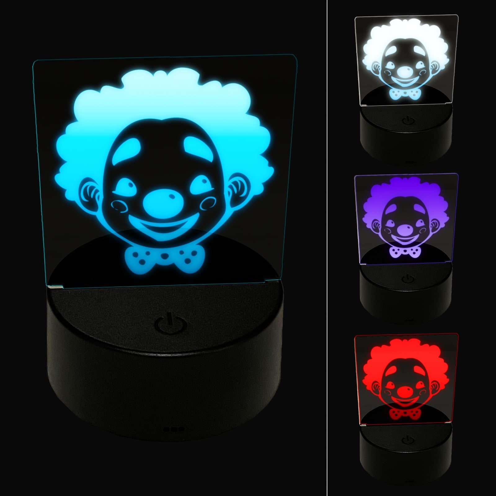 Cute Chibi Circus Party Clown Child Kid LED Night Light Sign 3D ...